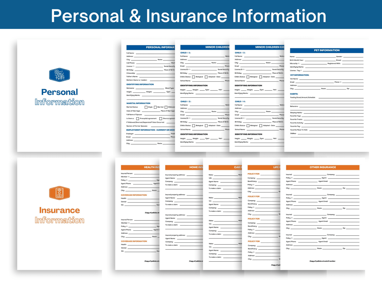 Emergency Binder Fillable and Printable PDF | leveledupdads.com