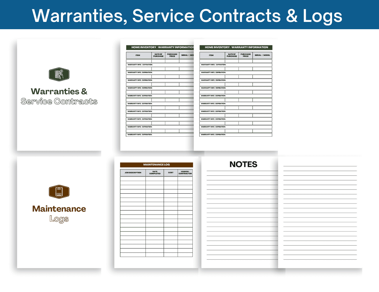 Home Maintenance Binder Fillable and Printable PDF | leveledupdads.com